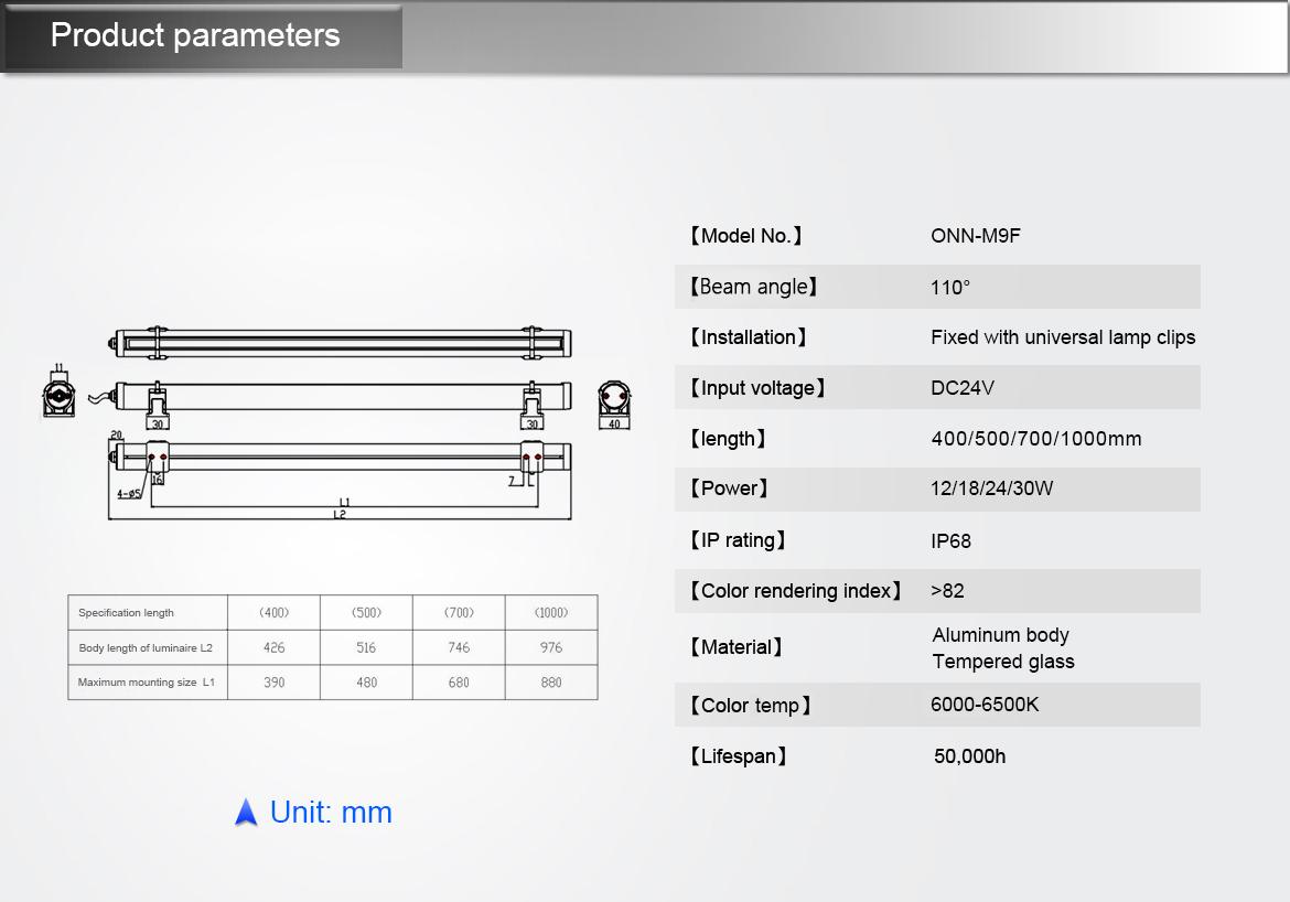 IP68 LED Tubular Work Light ONN-M9F – ONN