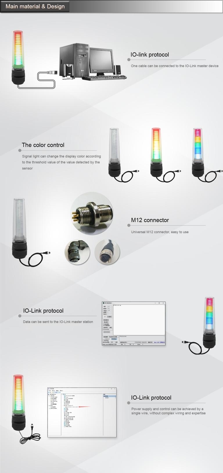 M4A IO-Link LED Signal Tower Light – ONN